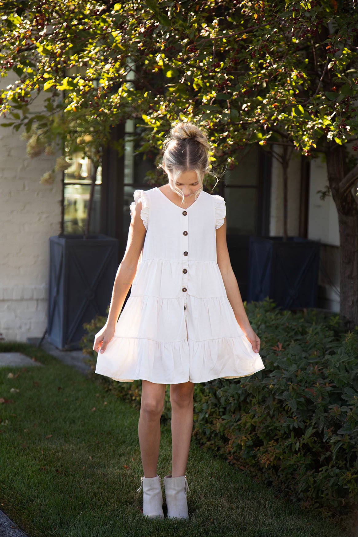 Perri Girls Button Down Tiered Dress – Kesley Jade Collections