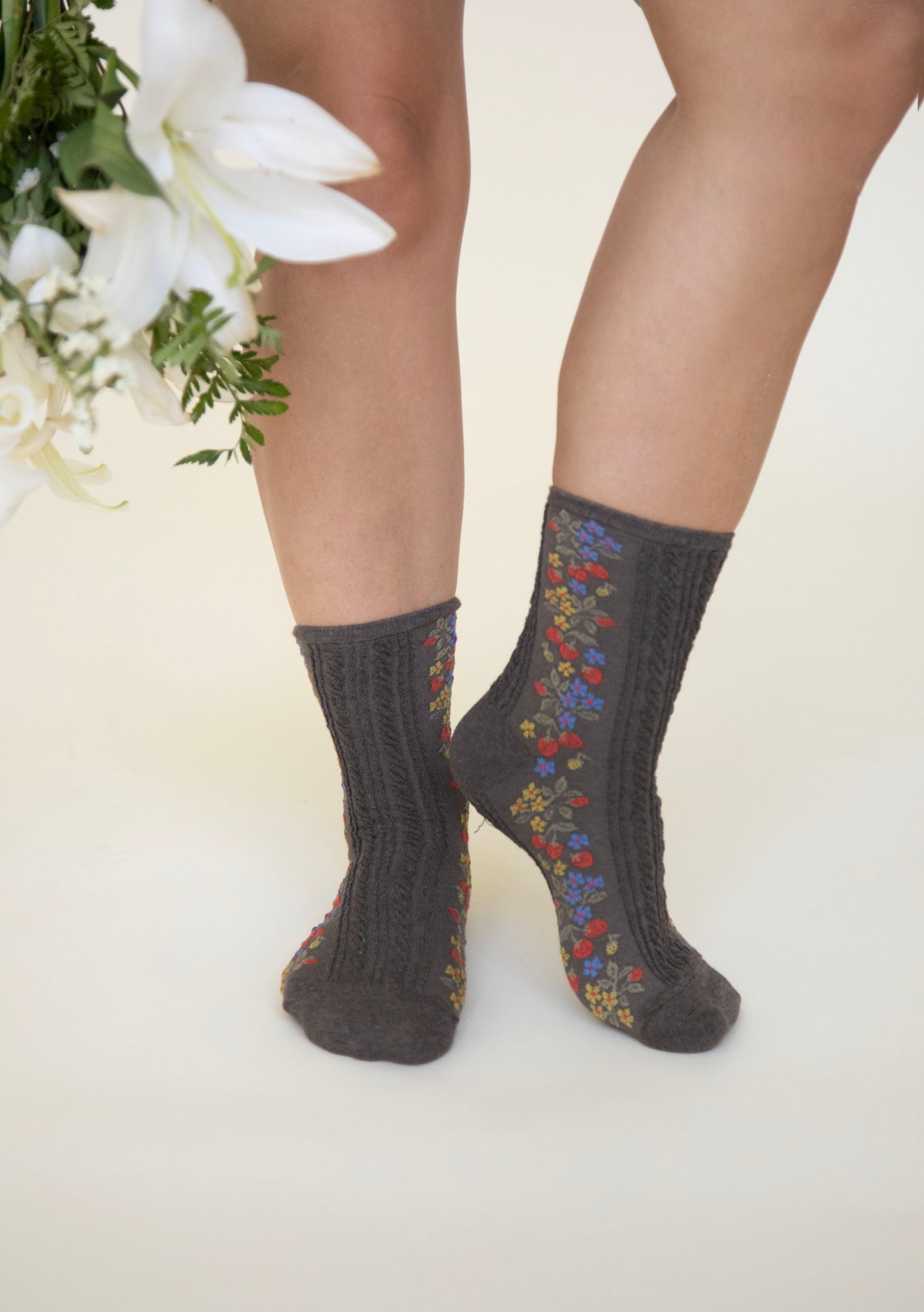 Secret Garden Socks in Grey – Kesley Jade Collections